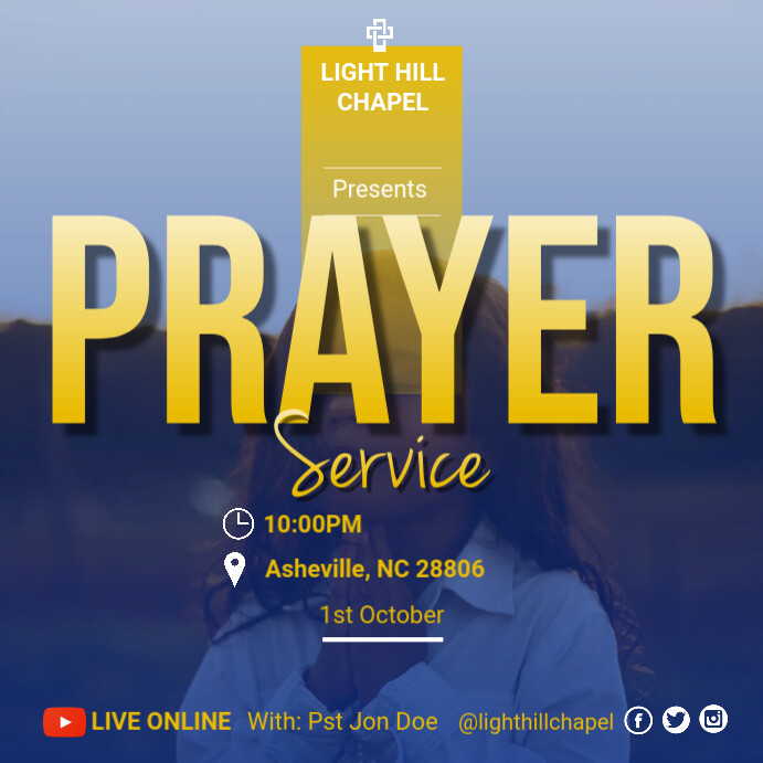 PRAYER SERVICE (9) Template | PosterMyWall