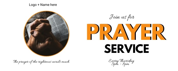 Prayer Service Church Banner Template | PosterMyWall