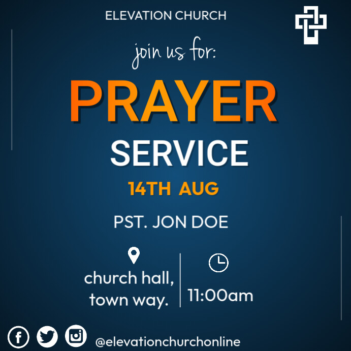 PRAYER SERVICE Template | PosterMyWall