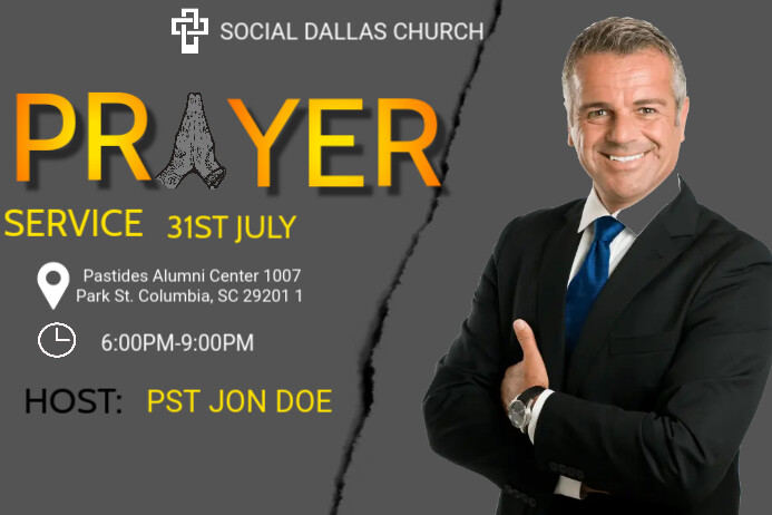PRAYER SERVICE Template | PosterMyWall