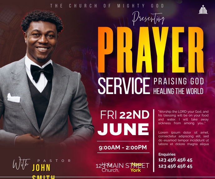 Prayer Service Template | PosterMyWall