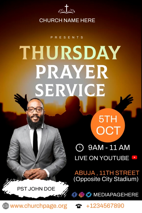 Prayer Service Template | PosterMyWall