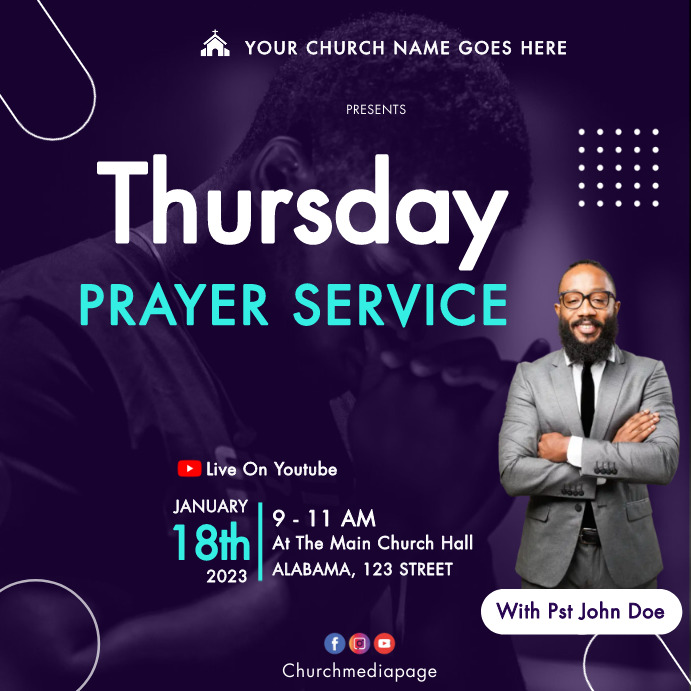 Prayer Service Template | PosterMyWall