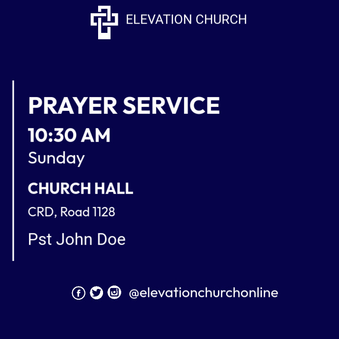 PRAYER SERVICE Template | PosterMyWall