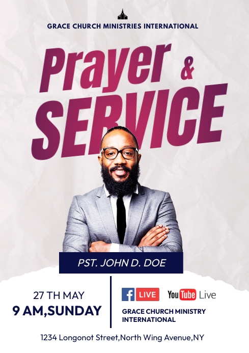 PRAYER SERVICE FLYER Template | PosterMyWall
