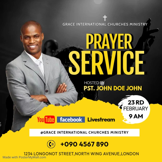 PRAYER SERVICE FLYER Template | PosterMyWall