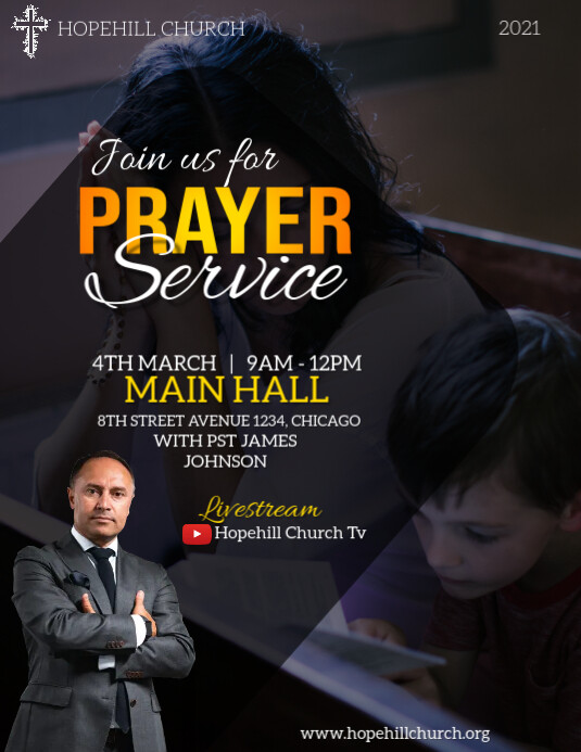 prayer service flyer Template | PosterMyWall