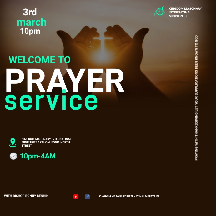 PRAYER SERVICE FLYER POSTER TEMLATE Template | PosterMyWall