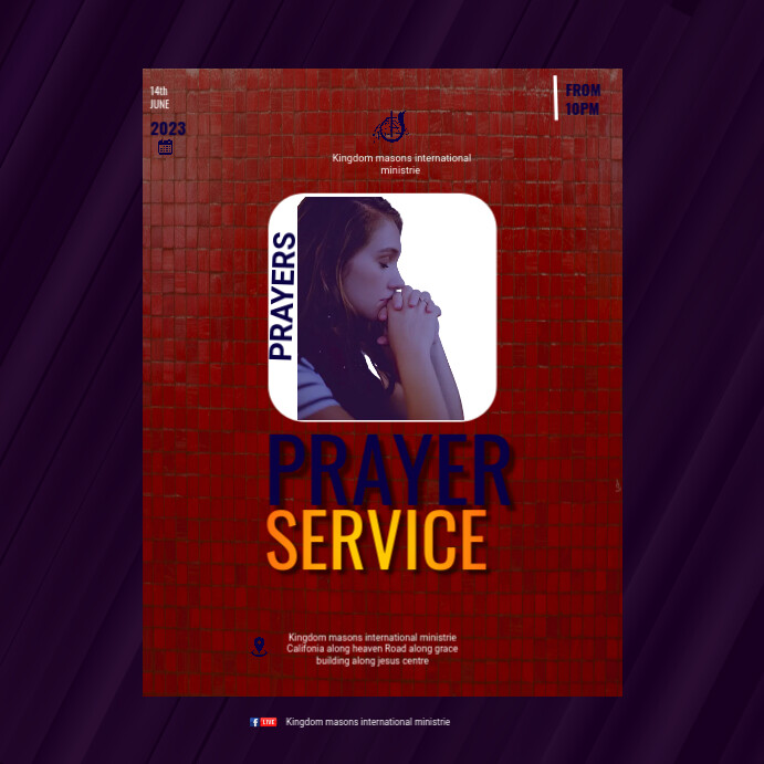 PRAYER SERVICE FLYER POSTER TEMPLATE | PosterMyWall