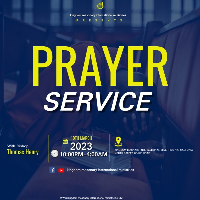 PRAYER SERVICE FLYER POSTER TEMPLATE | PosterMyWall
