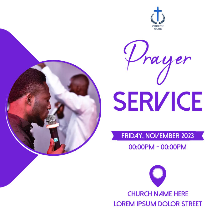 Prayer service flyers Template | PosterMyWall