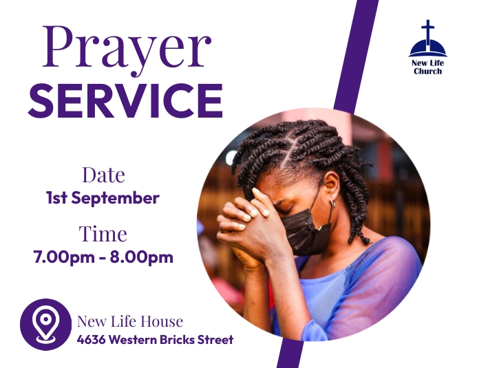 Prayer service poster church Template | PosterMyWall