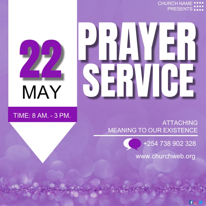 Prayer service poster Template | PosterMyWall