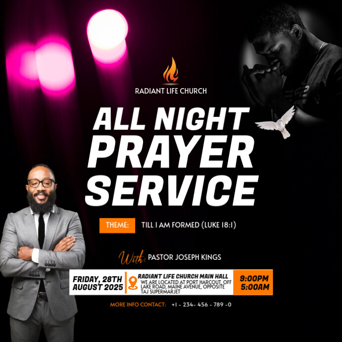 Prayer service poster Template | PosterMyWall