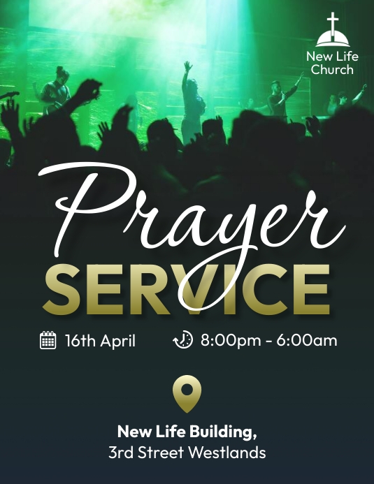 prayer service poster Template | PosterMyWall
