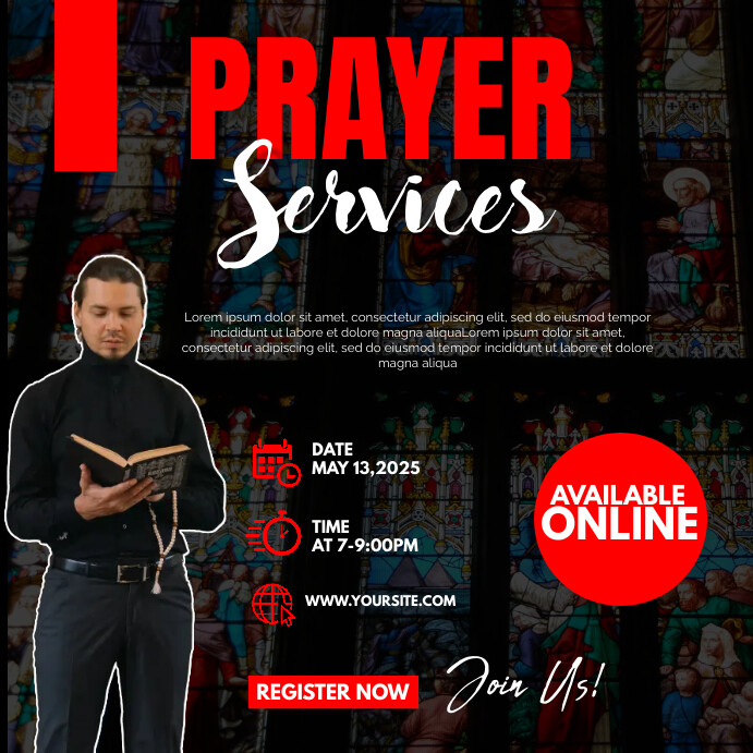 PRAYER SERVICES. Template | PosterMyWall