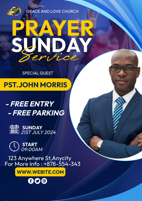 Prayer sunday service Template | PosterMyWall