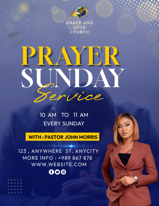 Plantilla de Prayer sunday service | PosterMyWall