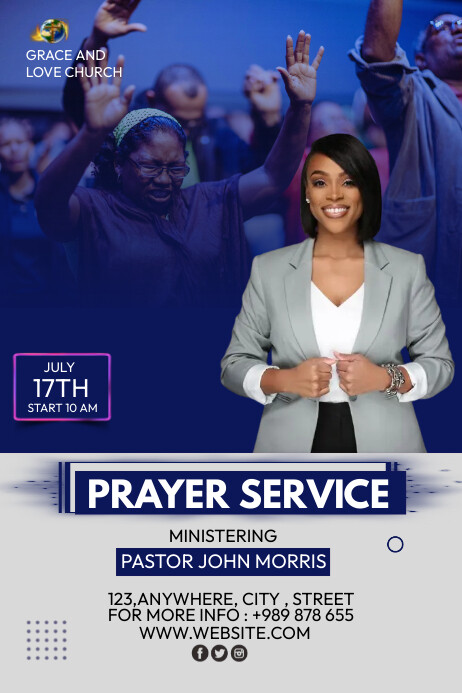 Copy of Prayer sunday service | PosterMyWall