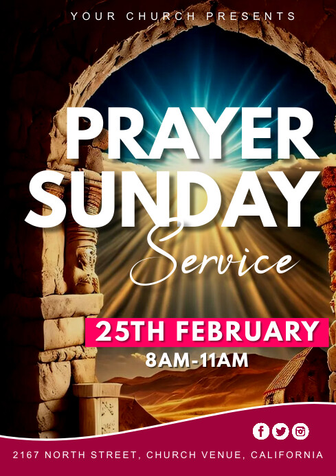 Plantilla de Prayer sunday Template | PosterMyWall