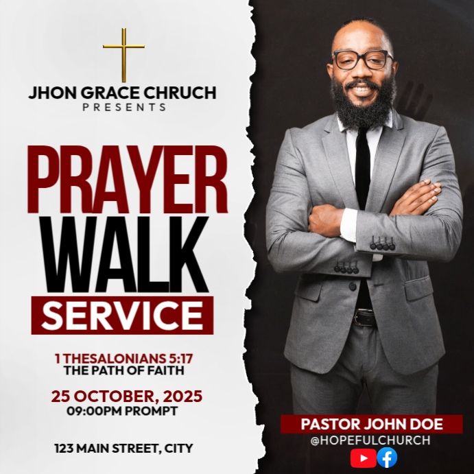 Prayer Walk Service Templat | PosterMyWall