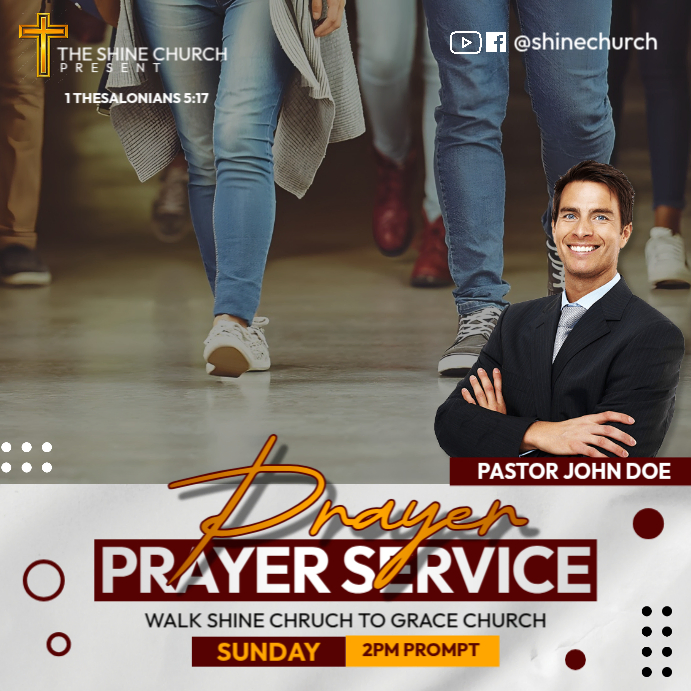 Plantilla de Prayer Walk Service | PosterMyWall