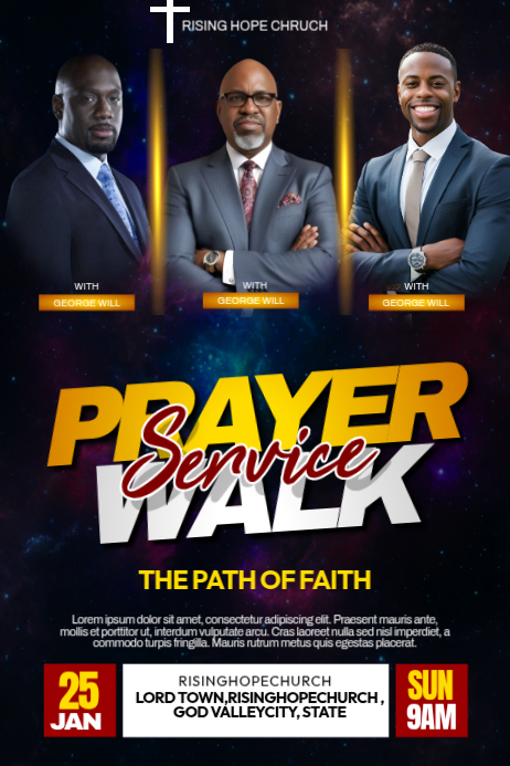 Prayer Walk Service Poster Template | PosterMyWall