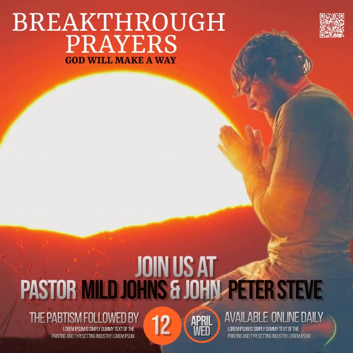 Prayers and worship post Template | PosterMyWall