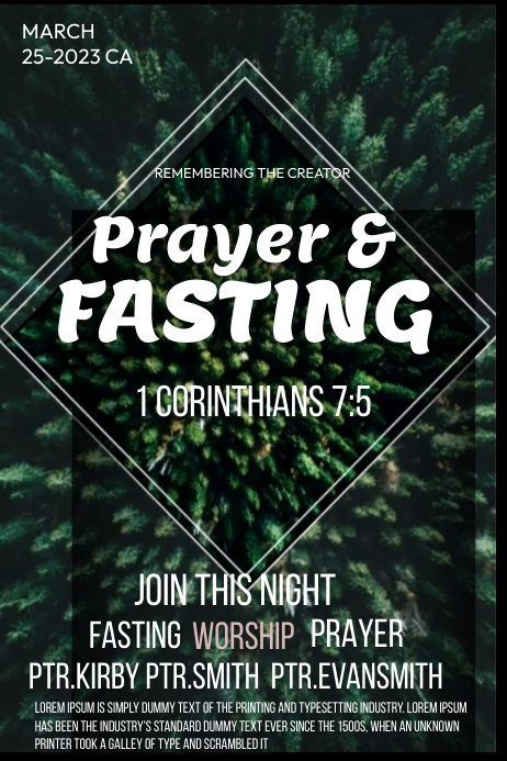 Prayers Fasting Poster Template | PosterMyWall