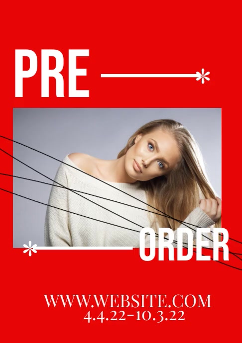 Pre-order offer with stylish yong woman (1) Template | PosterMyWall