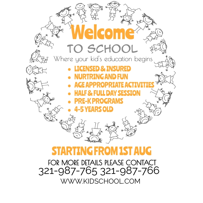 PRE SCHOOL ENROLMENT advertisement square Template | PosterMyWall