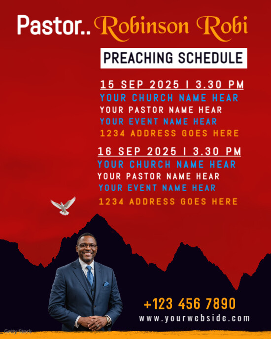 Preaching schedule pastor Template | PosterMyWall