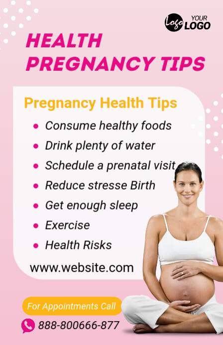 Pregnancy Health Tips Template | PosterMyWall