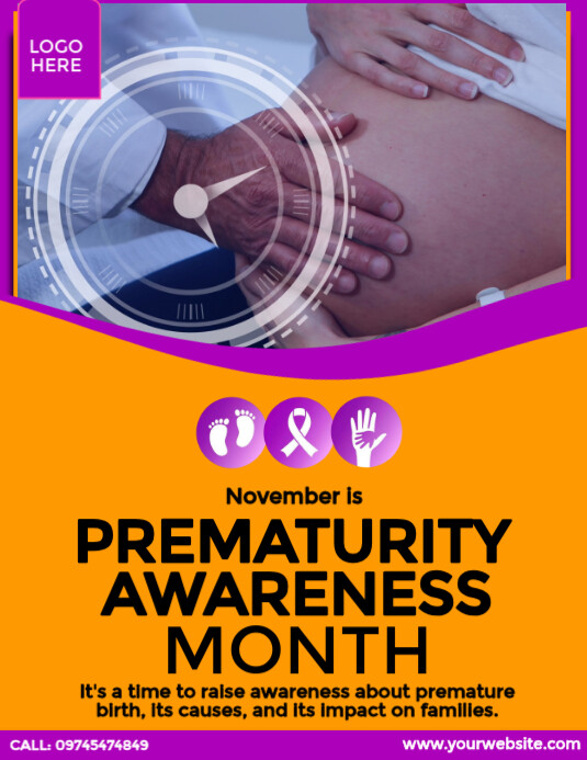 Plantilla de Prematurity Awareness Month Flyer | PosterMyWall
