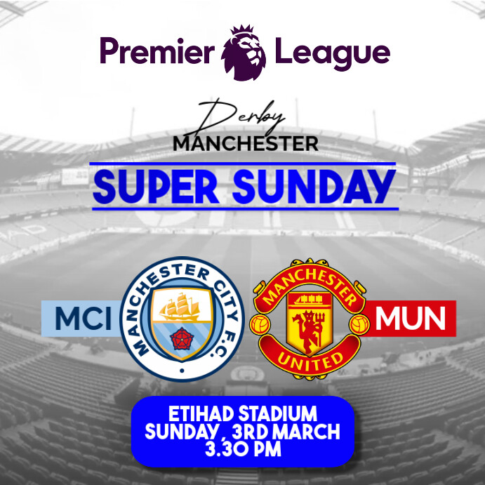 PREMIER LEAGUE MATCH DAY Template | PosterMyWall