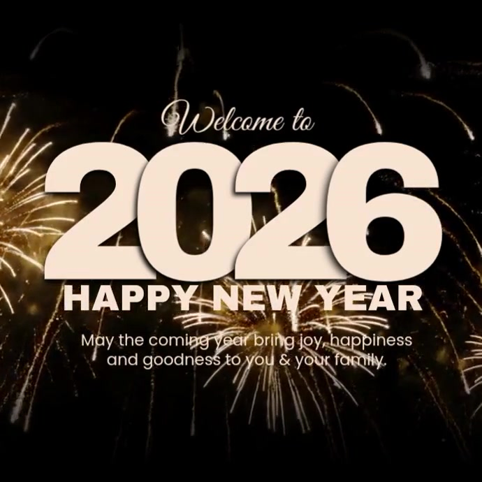 Premium 2026 Happy New Year Celebration Video Flyer Template | PosterMyWall