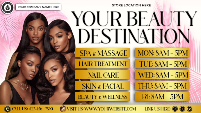 PREMIUM BEAUTY SERVICES DESTINATION Template | PosterMyWall