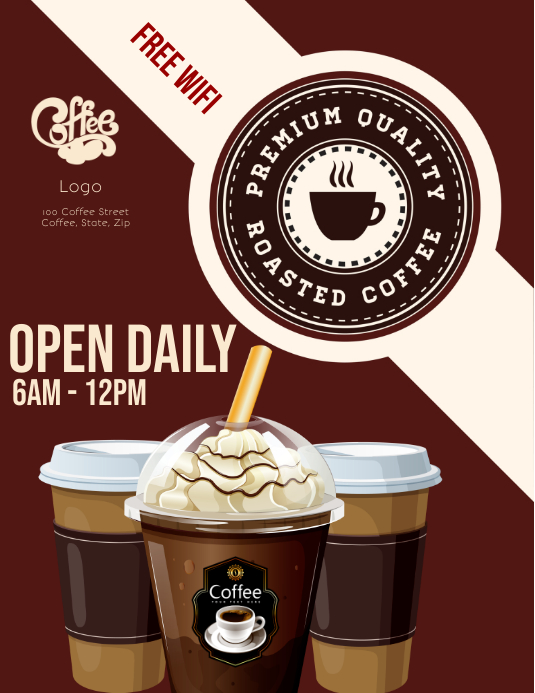 Premium Coffee House Templat | PosterMyWall