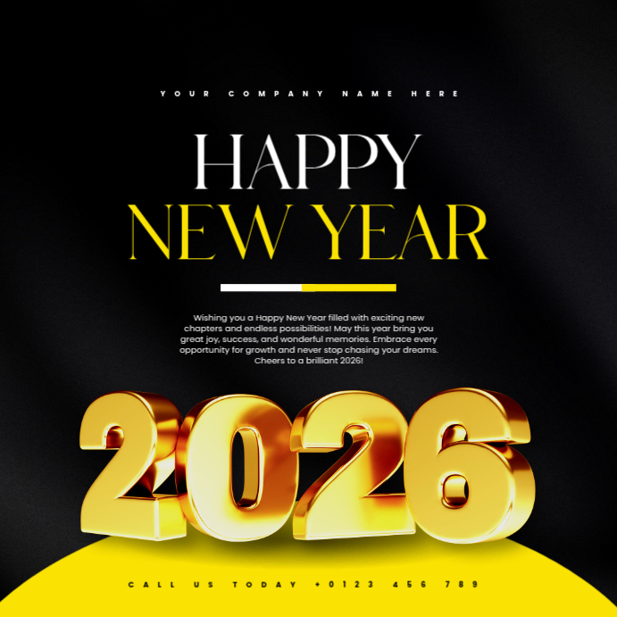 Premium Gold 2026 Happy New Year Corporate Instagram Post Template ...