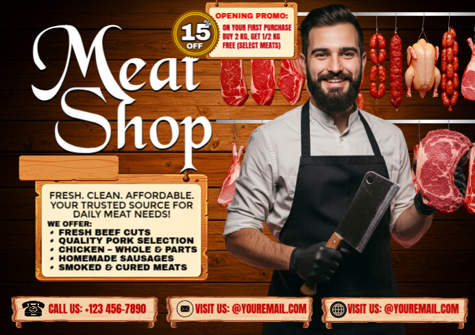 Premium Meats, Affordable Prices Always Template | PosterMyWall