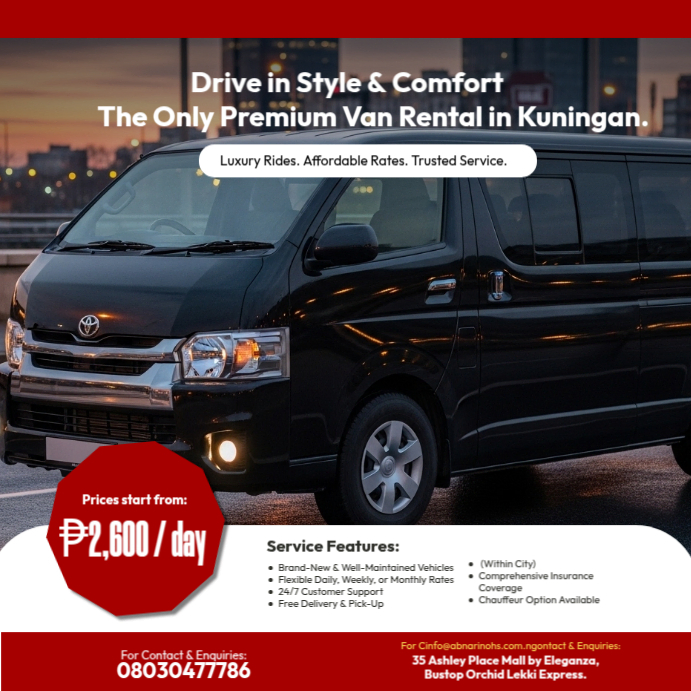 Premium Van Rental Template | PosterMyWall