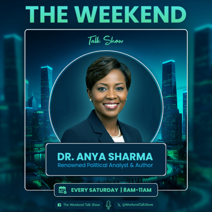 Premium Weekend Talk Show Poster Template – Modern TV Host Layout ...