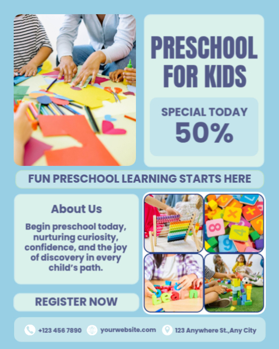 preschool enrollment Template | PosterMyWall