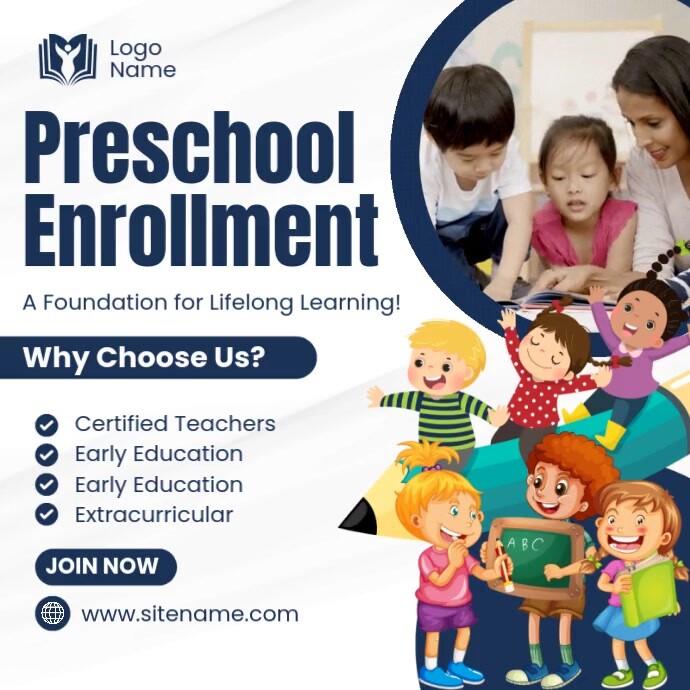 Preschool Enrollment Flyer Template | PosterMyWall