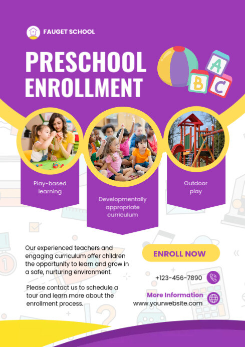 preschool enrollment template | PosterMyWall