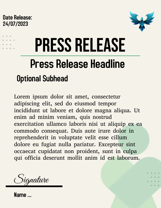 Prese release Template | PosterMyWall