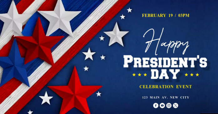 President's Day Banner Template | PosterMyWall