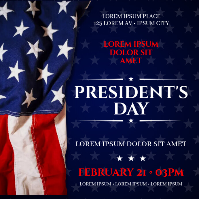 PRESIDENT'S DAY BANNER Template | PosterMyWall