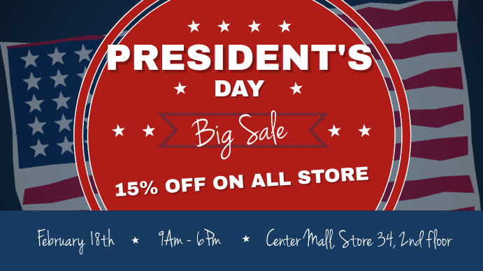 President's Day Big Sale Digital Display Image Template | PosterMyWall