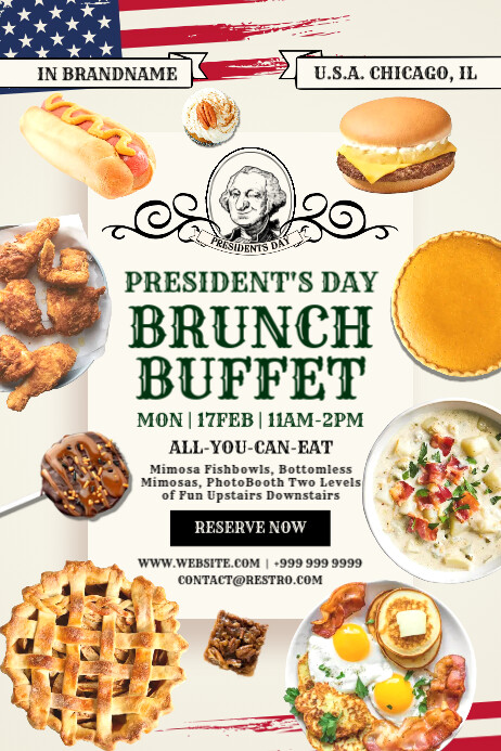 President's Day Brunch Buffet Template | PosterMyWall